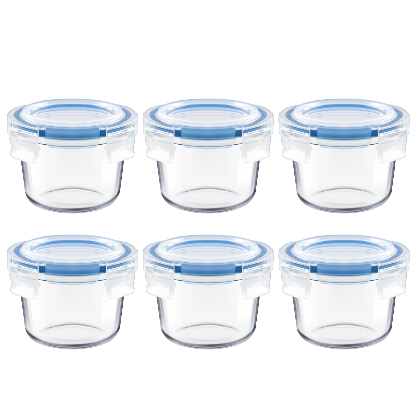 Amazon.com: Iyulania Set of 6 Small Glass Storage Containers, 7 oz Food ...