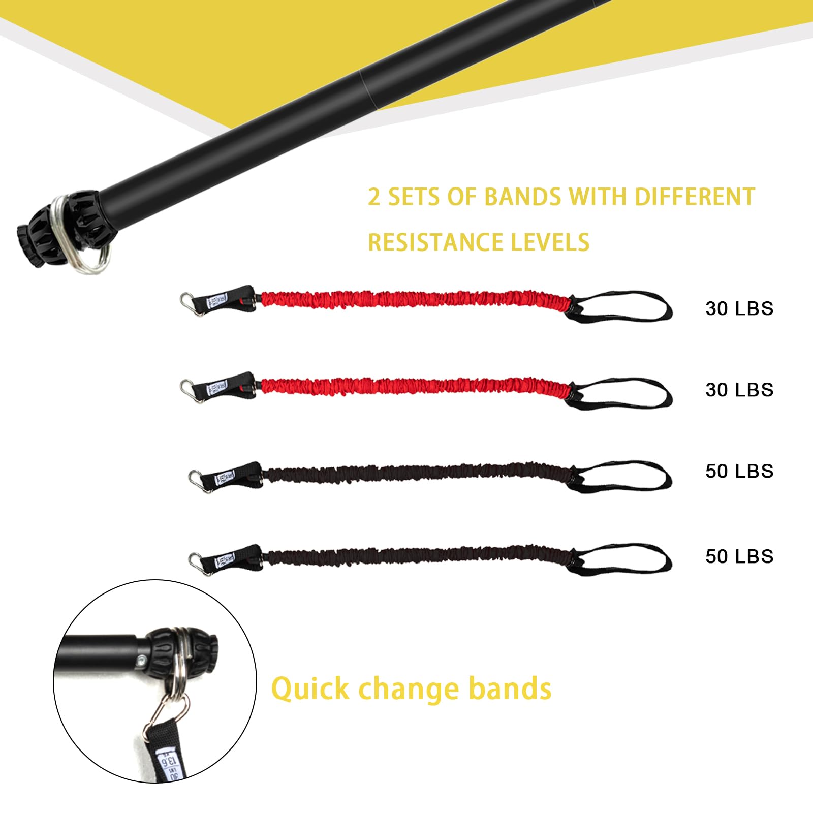 Snapklik.com : Resistance Band Bar, Portable Pilates Bar