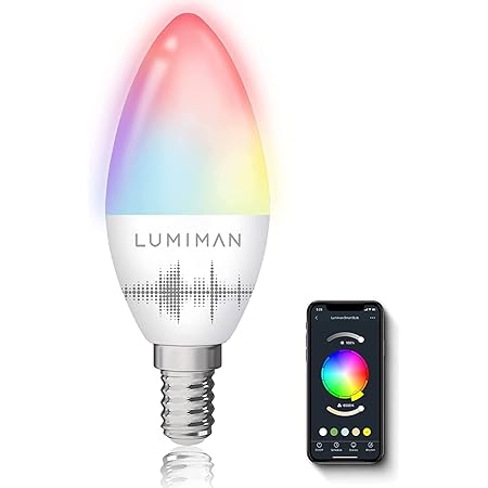 EXTRASTAR E14 Smart Bulb, Alexa Light WiFi LED Candle Bulbs C37, 4.9W ...