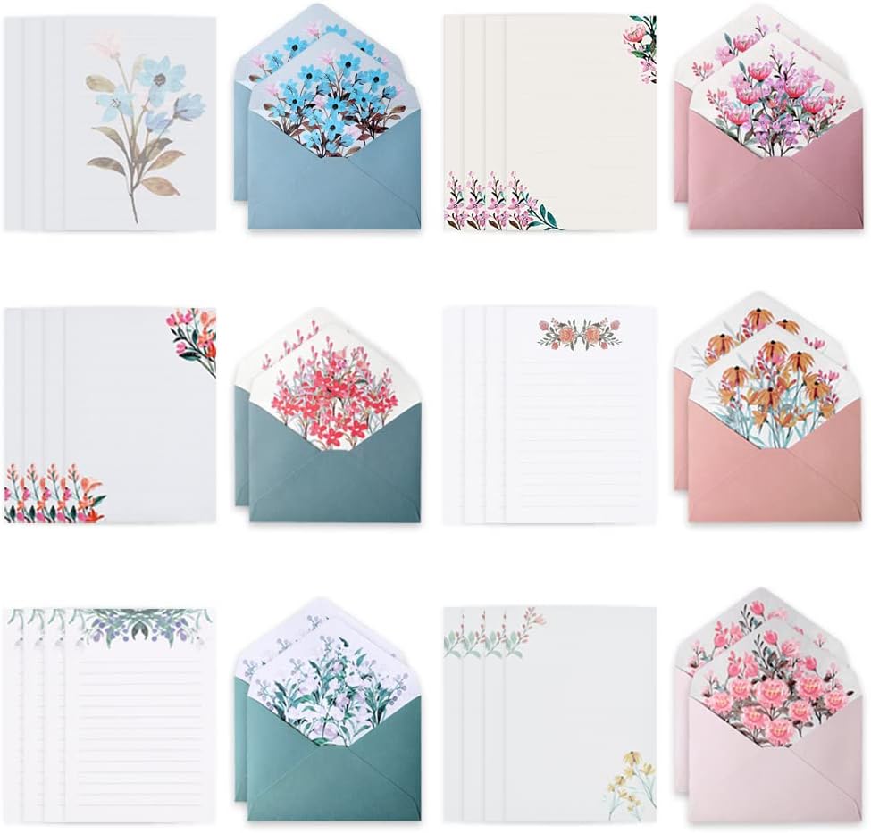 Briefpapier mit Umschlag Set 24 Blatt Briefpapier mit 12 Blatt ...