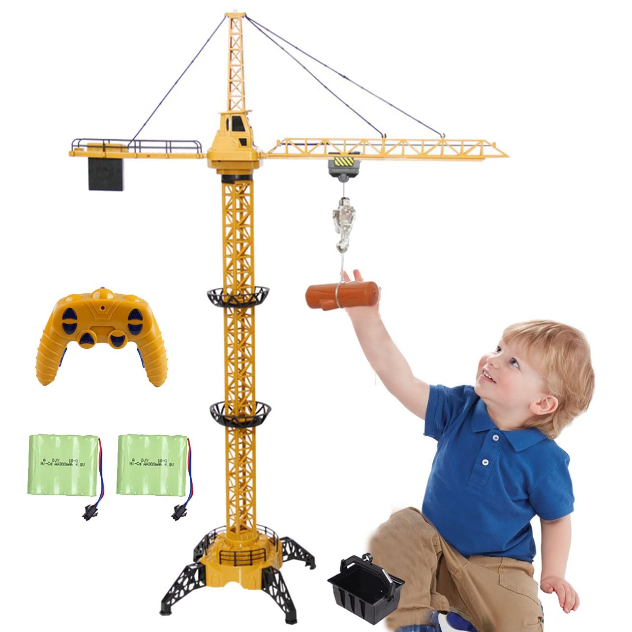 KNACKTOYZ 6 Channel Remote Control Crane Toy for Kids - 50.4 inch RC ...