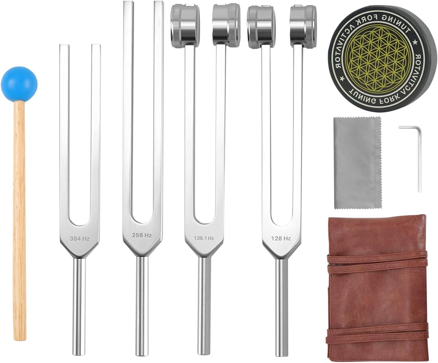 Amazon.com: Tuning Forks for Healing Set, 128Hz, 136Hz, 256Hz, 384Hz ...