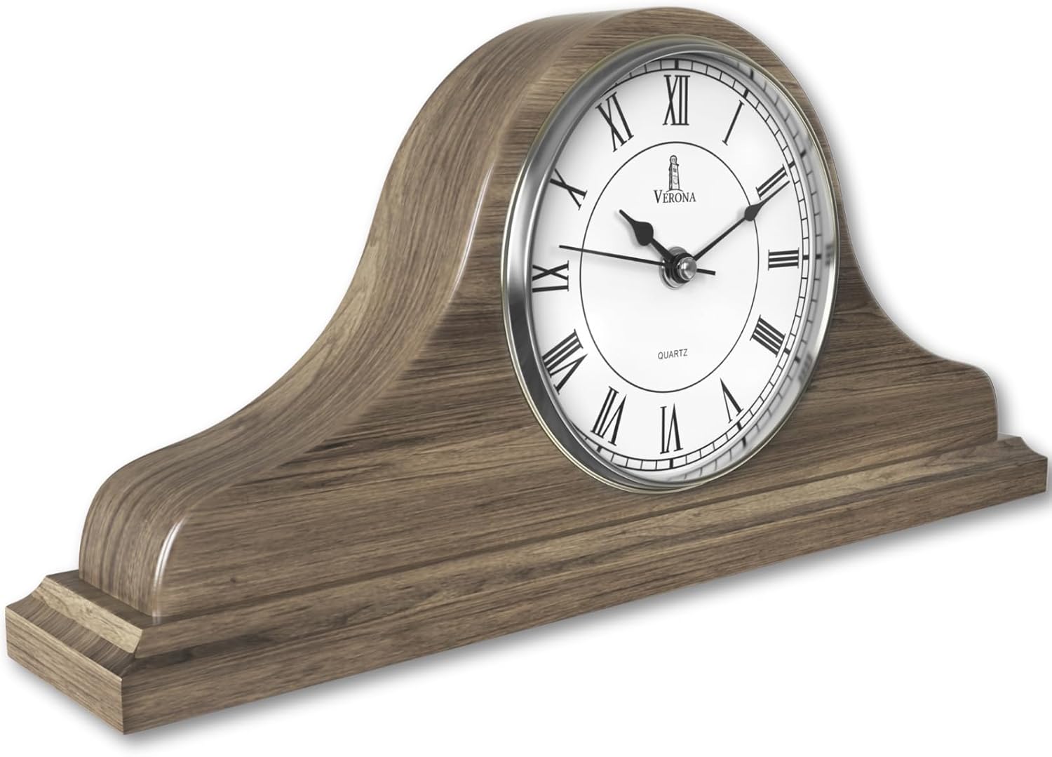 Amazon.com: Mantel Clock Battery Operated - Grey Ash Wooden Farmhouse ...