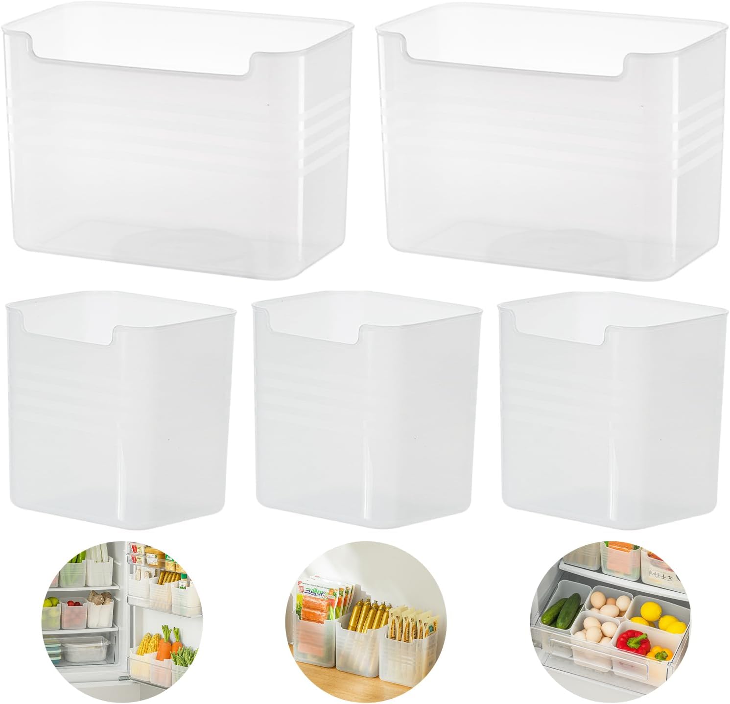 Amazon.com: MdakeGo 5 Pack Refrigerator Organizer Box, Plastic ...