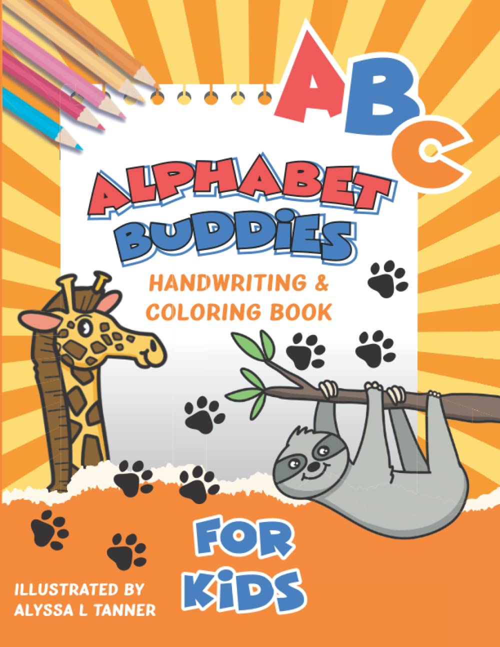 Alphabet Buddies: Handwriting & Coloring Book for Kids: Illustration ...