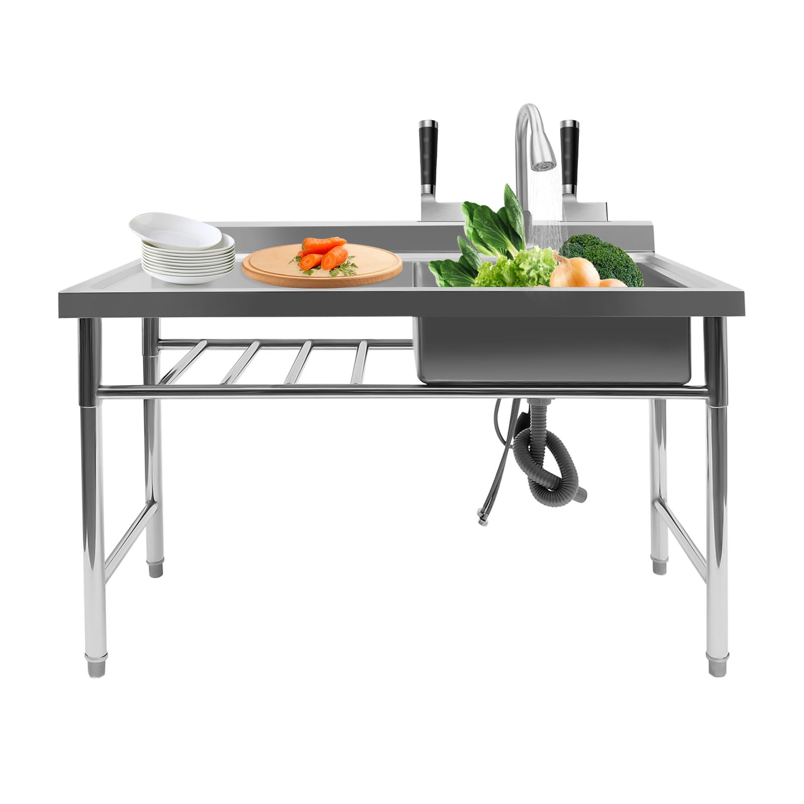 1 Compartment Commercial Kitchen Sink Restaurant Sink, Utility Sink ...