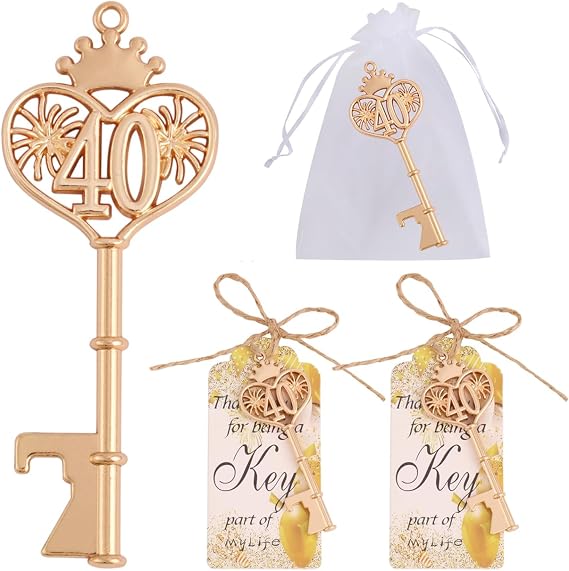 Amazon.com: Cesdai 50PCS 40 Birthday Party Favors Key Bottle Opener ...