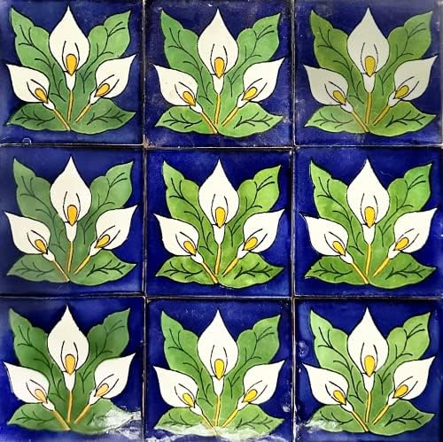 LAS OLAS Mexican Tile - 10 Hand-Painted Mexican Tiles 4x4 Talavera Tile - Pick Your Design ...