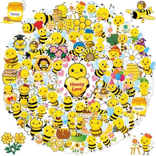 Amazon.com: Anwyll 200Pcs Bee Stickers - Cute Water Bottle Stickers ...