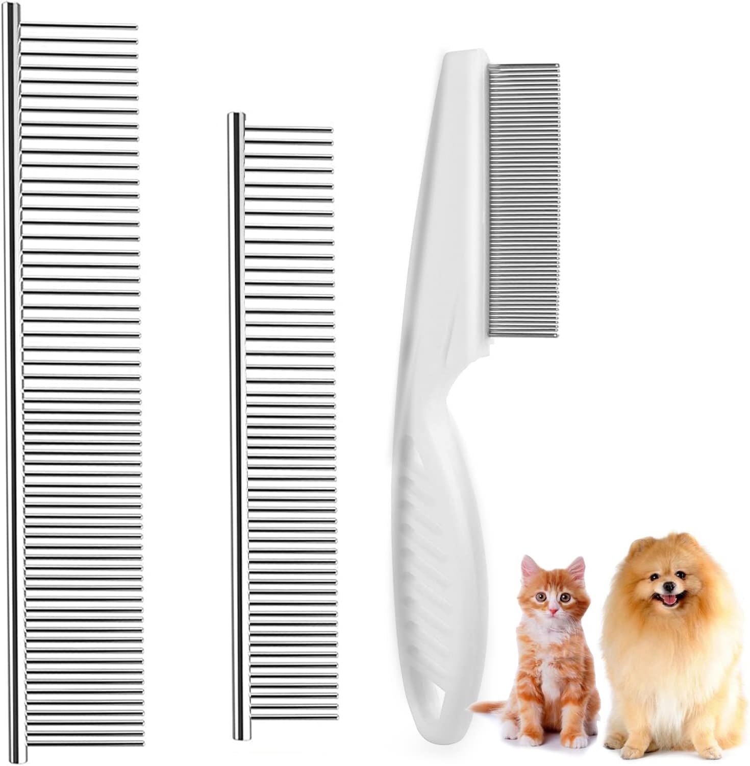 Amazon.com: Lallisa 12 Pcs PET Steel Combs Metal Dog Comb Bulk Cat Comb ...