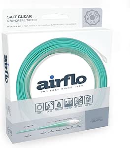 Amazon.com: AIRFLO Ridge 2.0 Flats Universal Tapered Fly Line Clear Tip ...