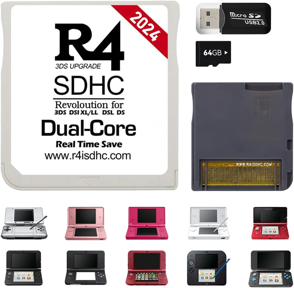 Amazon.com: 64GB R4 Card, R4 SDHC Adapter, Compatible with DS/DSi/DSL ...