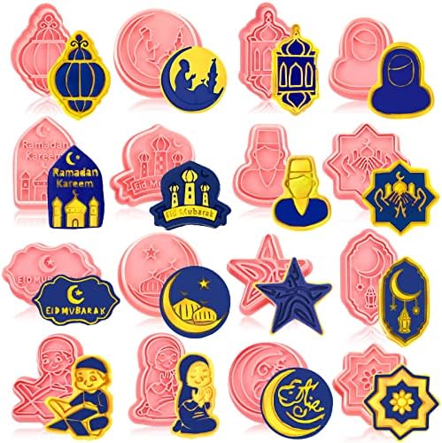 Amazon.com: 24 Pcs Eid Mubarak Cookie Cutter Set Ramadan Cookie Cutter ...