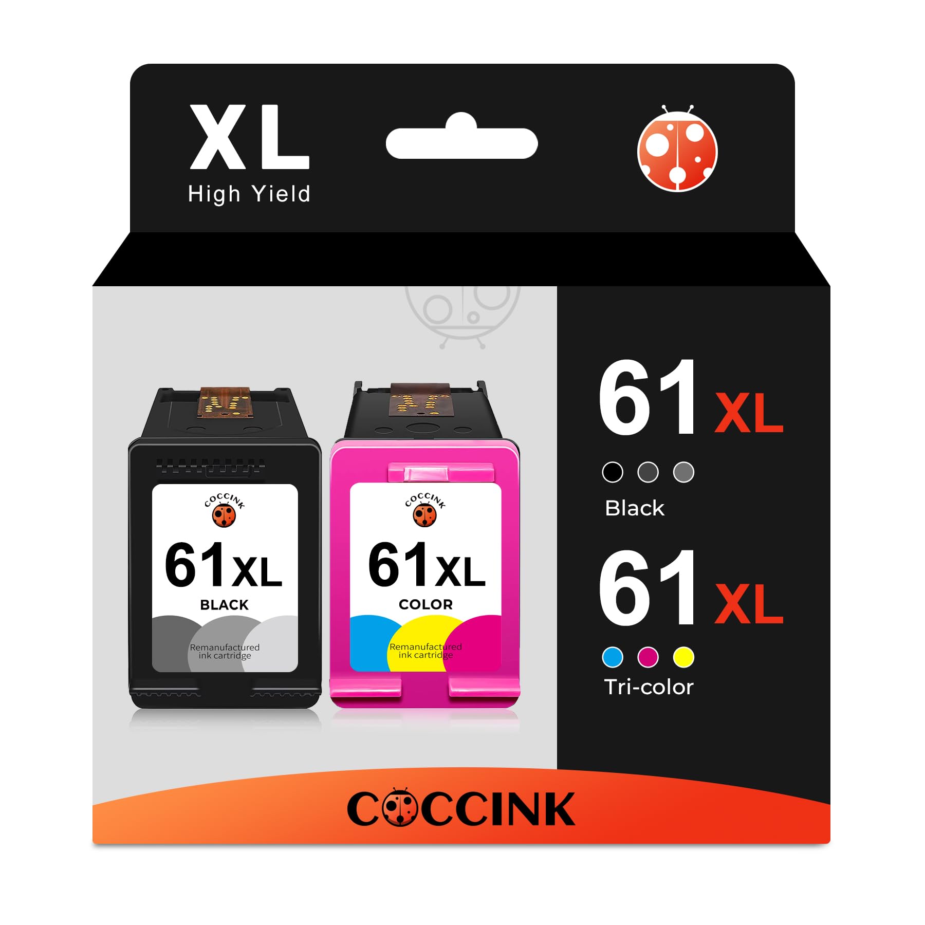 COCCINK 61XL Ink Cartridge for HP Ink 61 XL Envy 4500 5530 4502 4501 ...