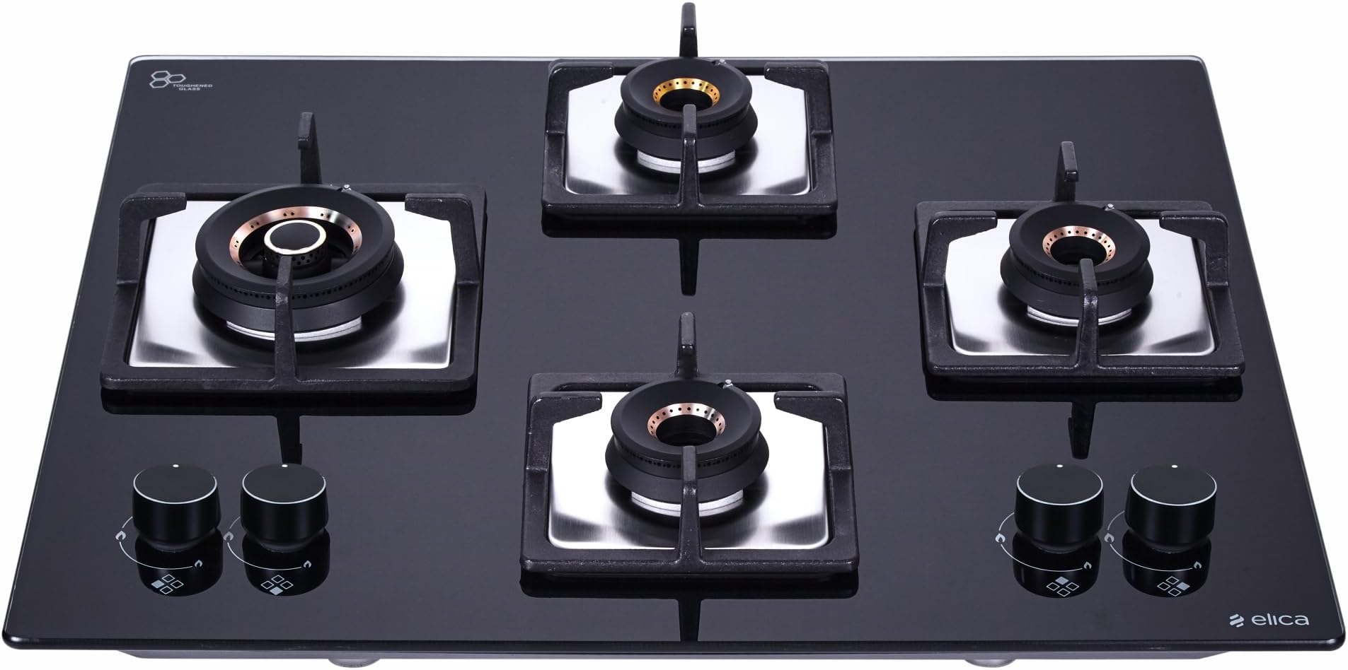 Elica Hob 4 Italian Burner Auto Ignition Glass Top with Direct Multi ...