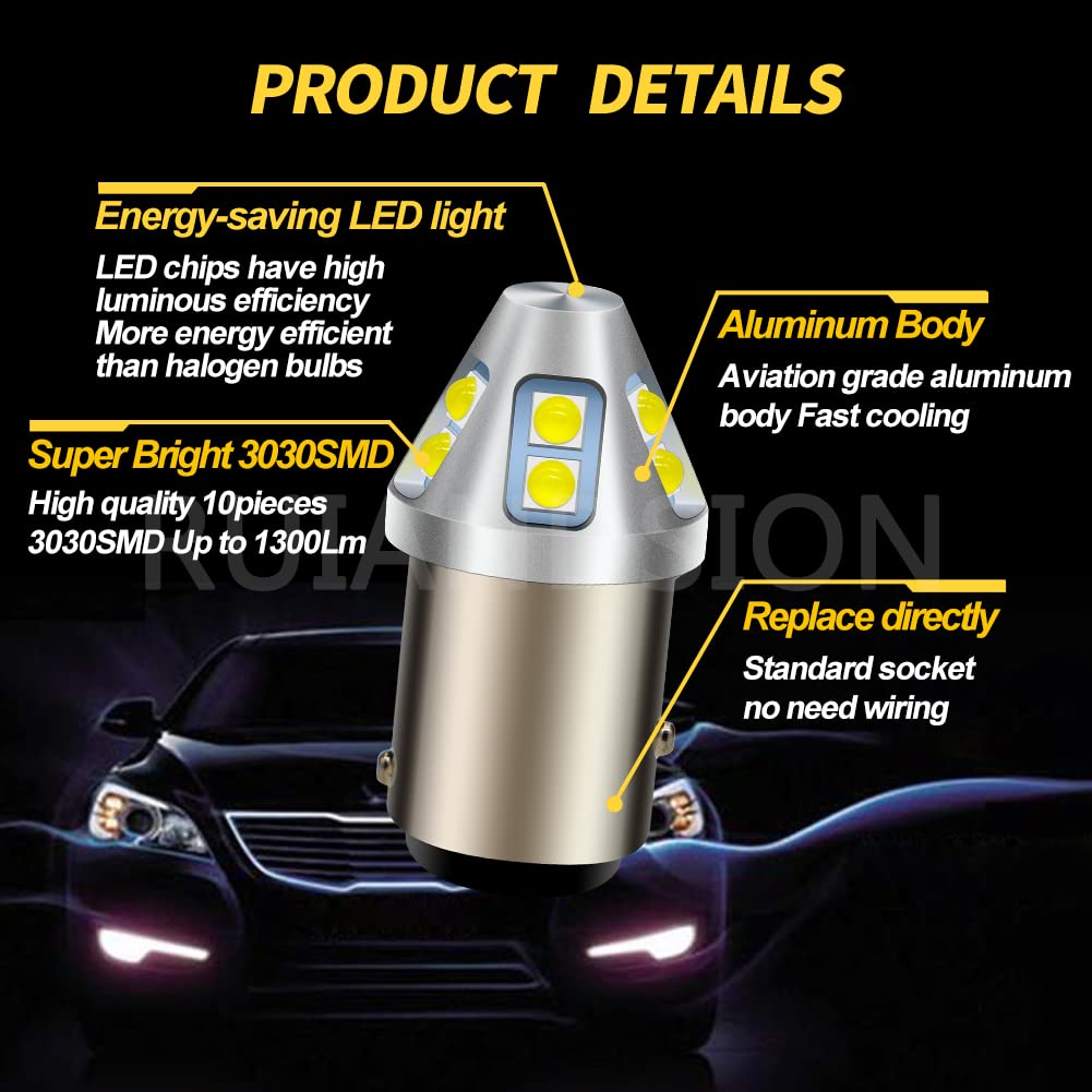 Vehicle LED Replacement Bulbs PHINLION 3157 Red LED Bulbs - Super ...