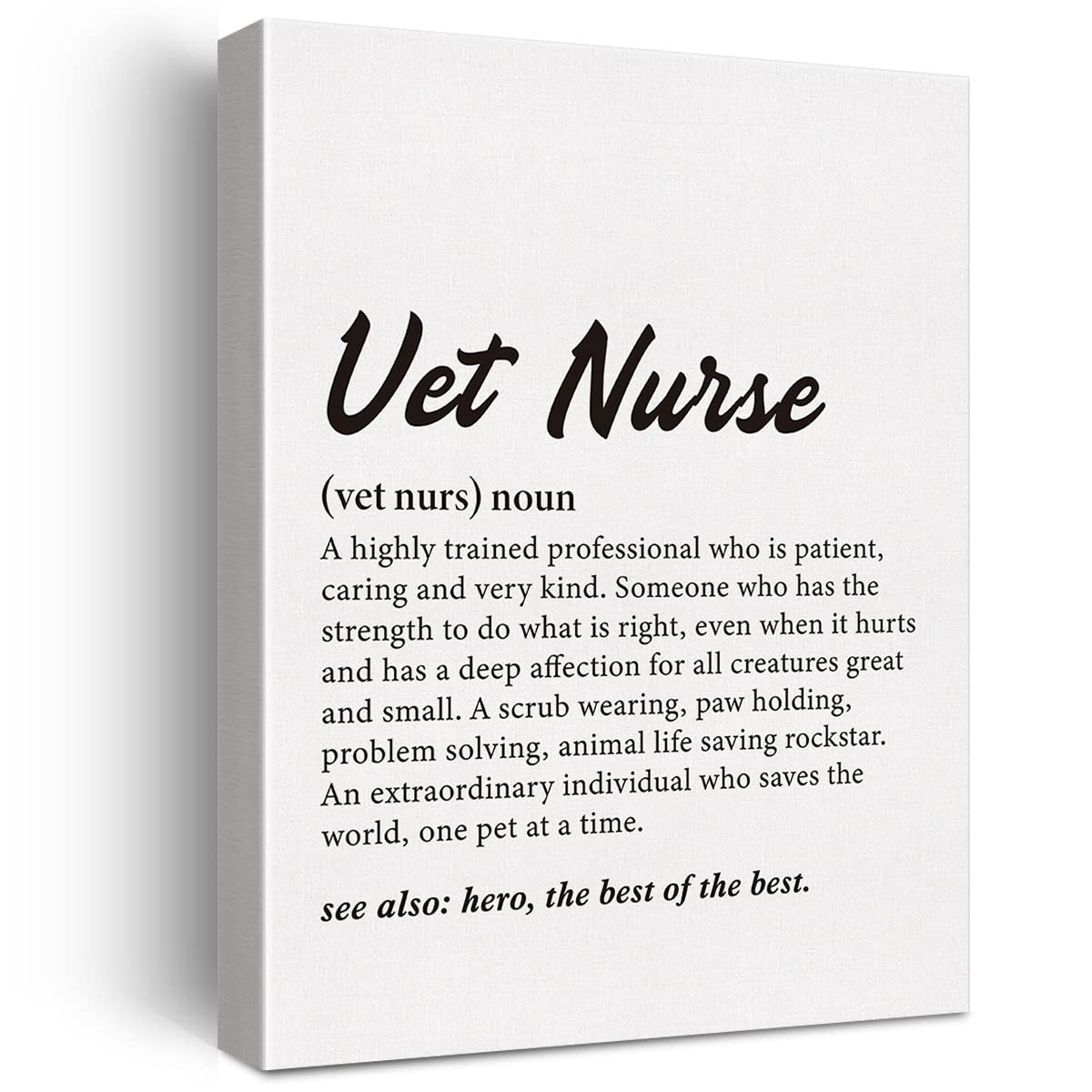 Amazon.com: LEXSIVO Vet Nurse Gift Vet Nurse Definition Print Canvas ...