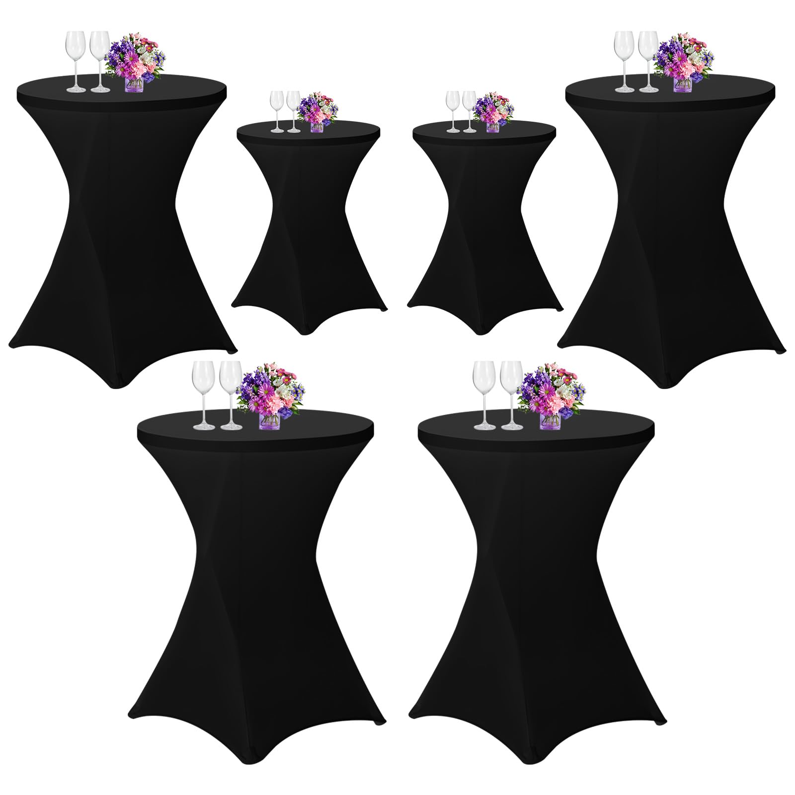 Amazon.com: 6 Pack 32x43 Inch Spandex Cocktail Table Covers, High Top ...