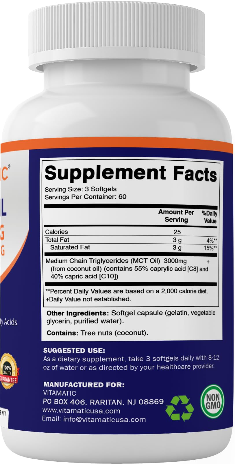 Snapklik.com : Vitamatic 2 Packs MCT Oil Capsules 3000 Mg Per Serving ...