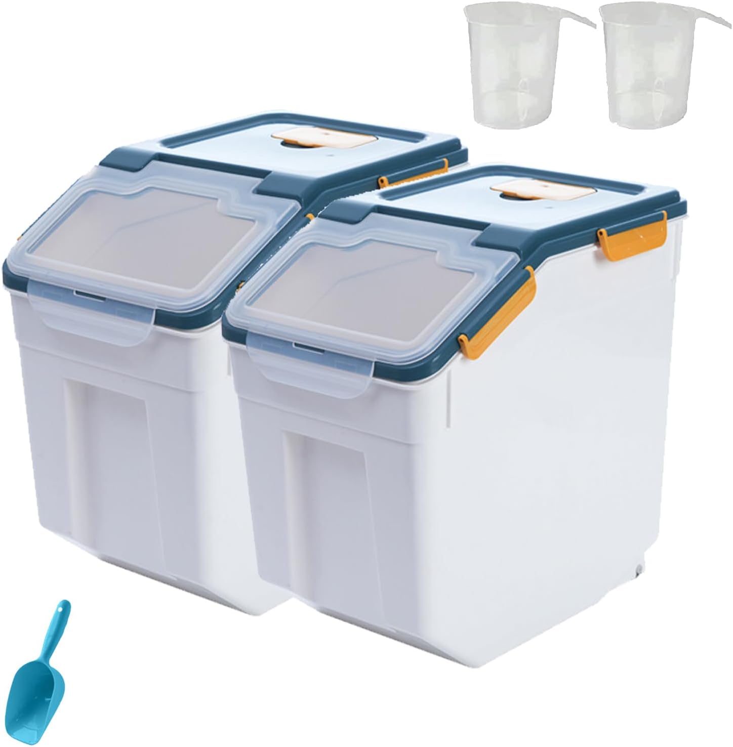 Toolzia 2pcs Large Rice Container 25kg,Airtight Flour Cereal Storage ...