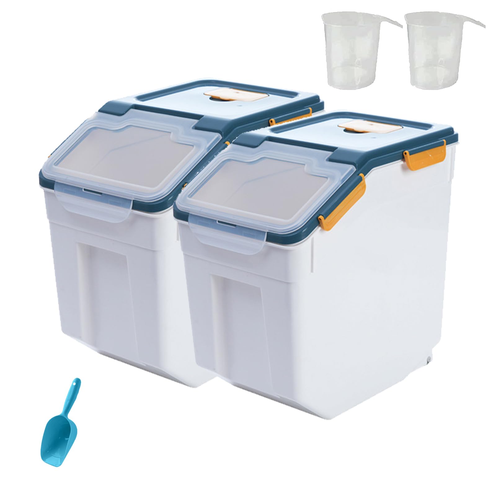 Toolzia 2pcs Large Rice Container 25kg,Airtight Flour Cereal Storage ...