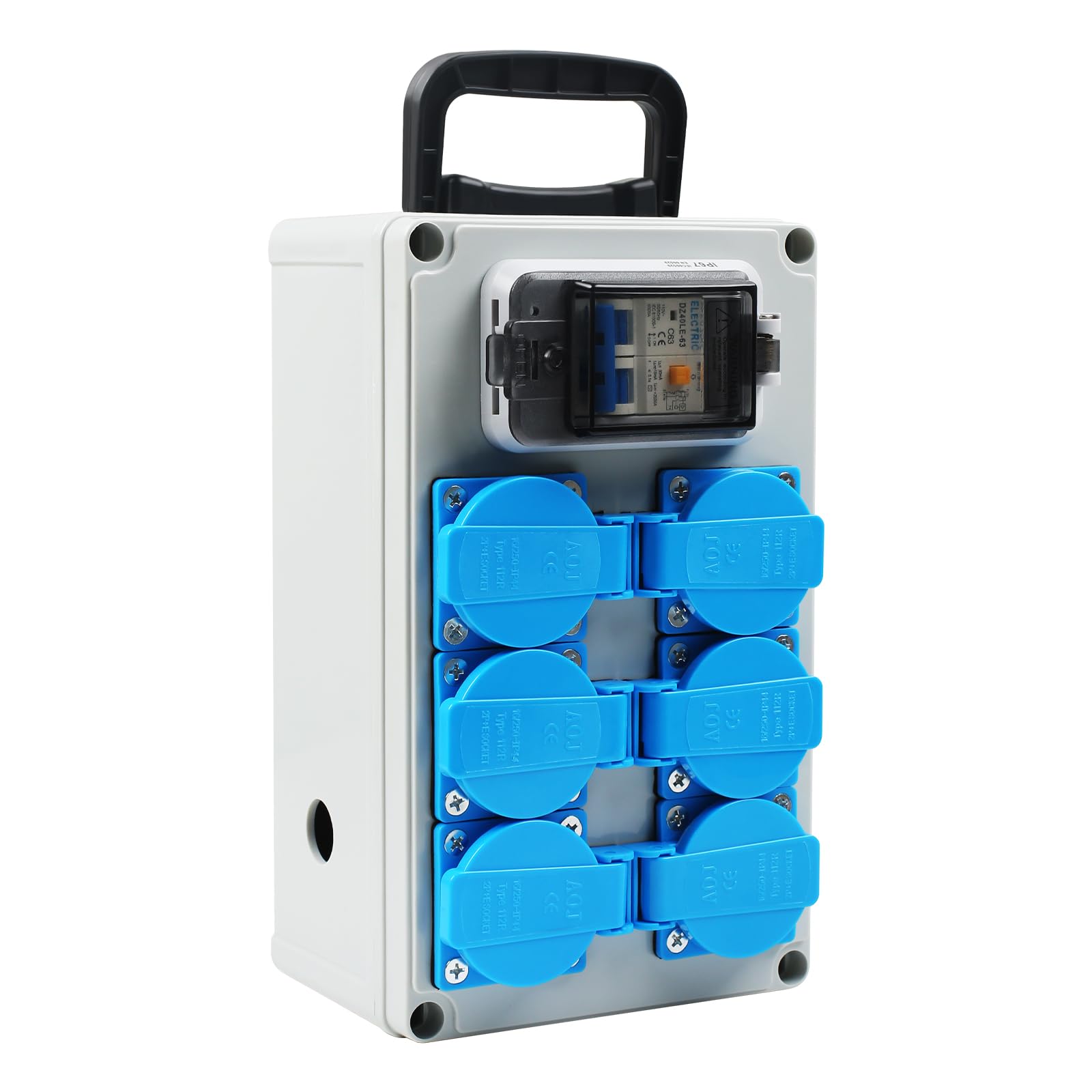 MaxEarn 6 x AC Schuko Stecker Baustromverteiler, Stromverteiler 16A ...