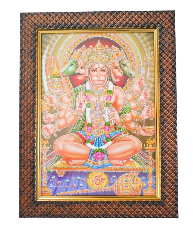 Subhash Pushtak Lord Panmukhi Hanuman ji Wooden Photo Frame | God ...