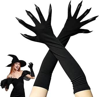 Amazon.com: SEIHDHIK Cat Claw Gloves Black Halloween Costumes for Women ...
