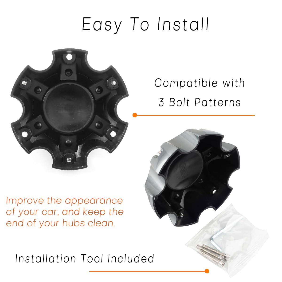 Snapklik.com : GTOWNWORKS 5.55in Wheel Center Caps For Ballistic ...