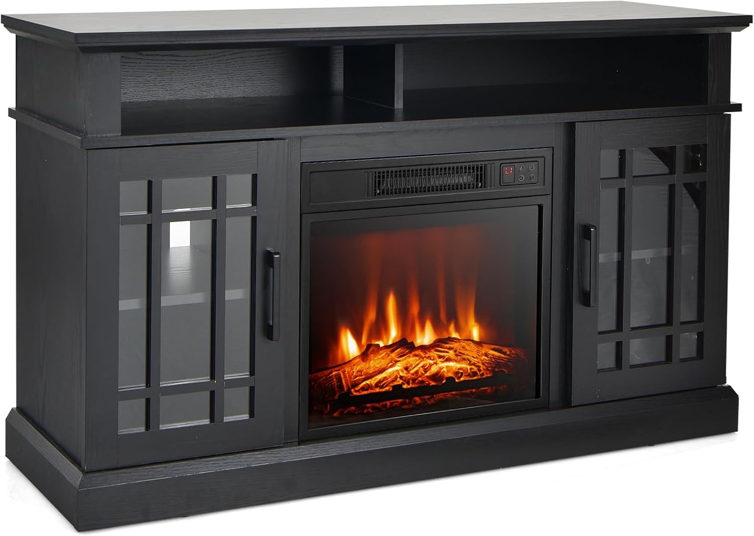 GiantexUK Electric Fireplace Insert TV Stand, Living Room Wooden ...