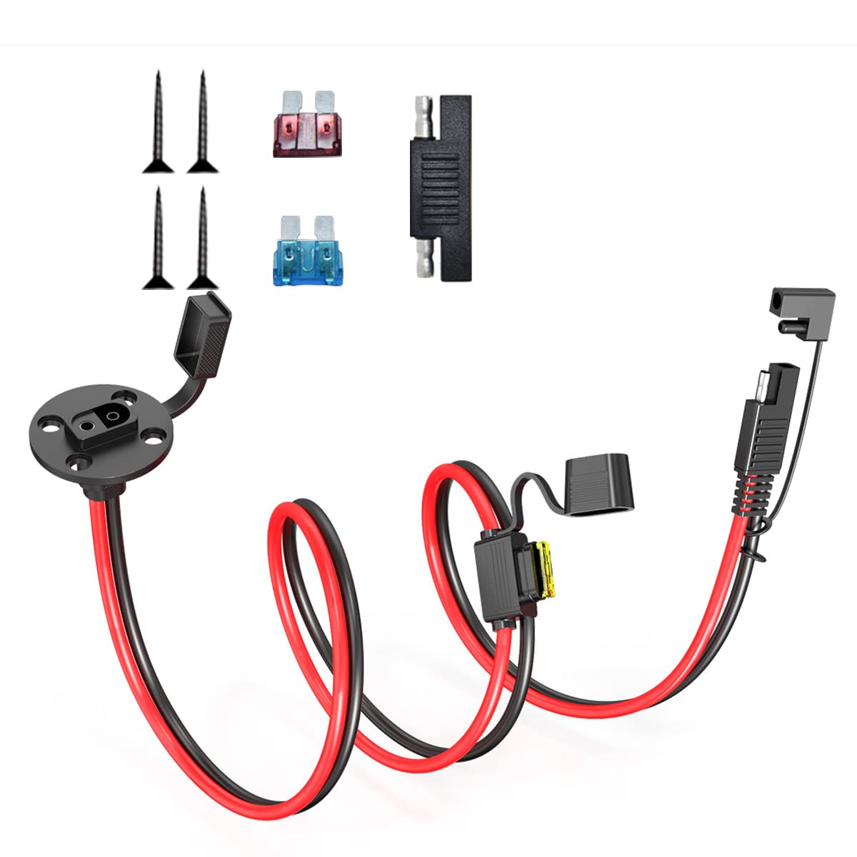 Amazon.com: ELFCULB SAE Power Socket to SAE Connector Extension Cable ...