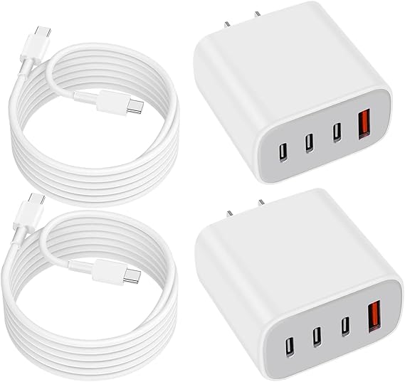Amazon.com: USB-C Charger Block,Wall Charger Block with C to C Cable,4 ...