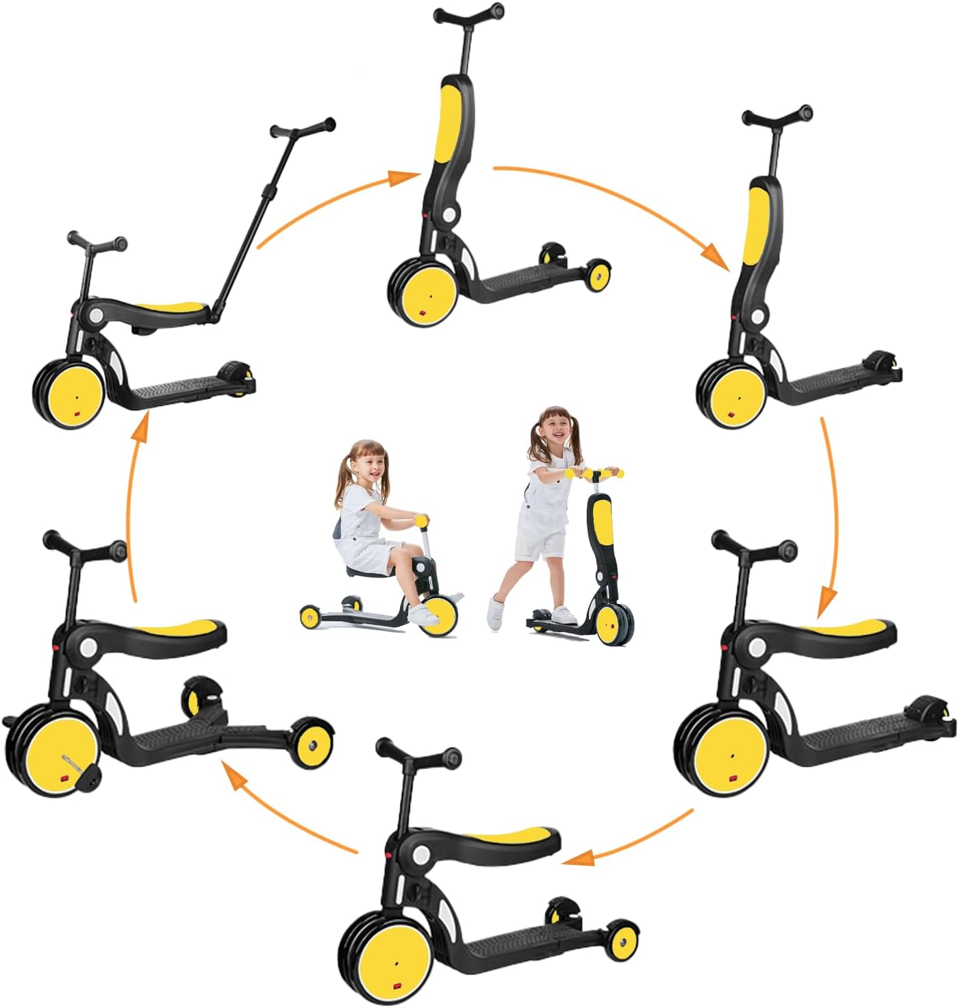 4 in 1 Kids Tricycle With Parent Push Handle | Toddler Tricycle | Kids Bike |Children Balance ...