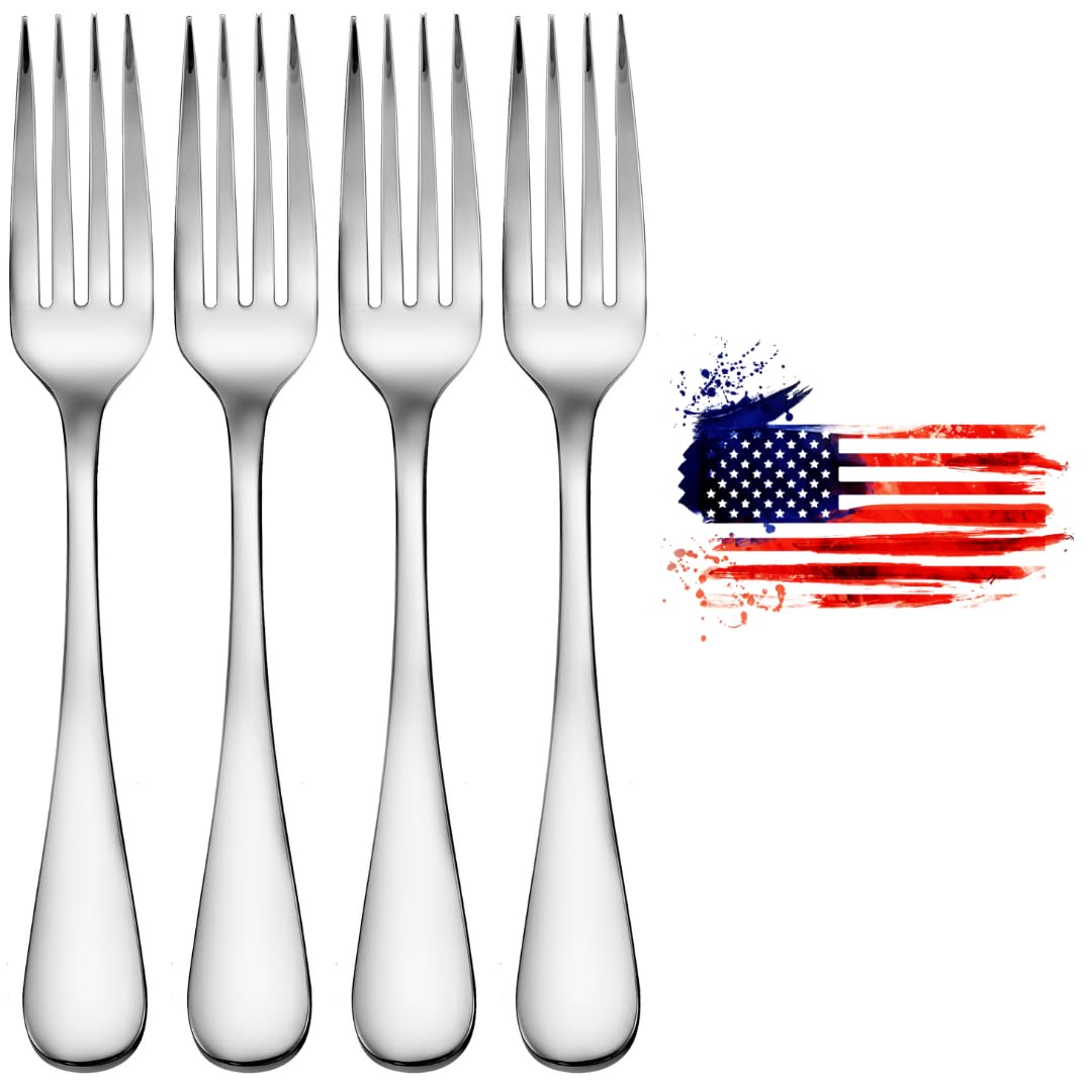 Amazon.com: Dinner Forks Made in USA Set of 12 18/10 Stainless Steel ...