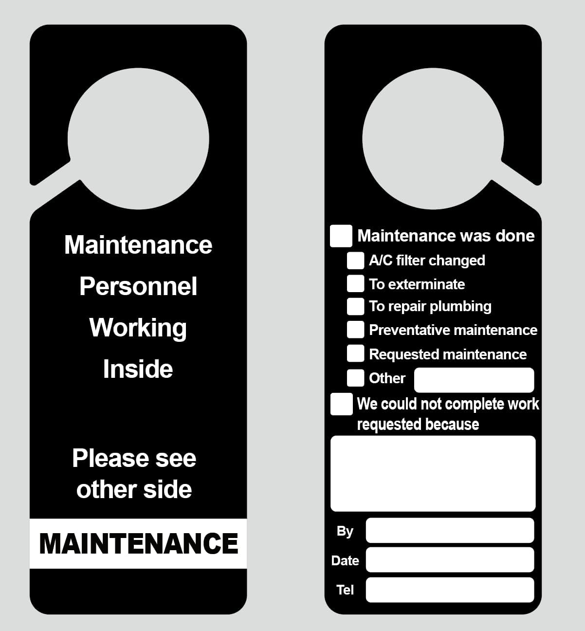Amazon.com : 9.5x3.5 inch 20 Packs Maintenance Door Hanger Tags for ...