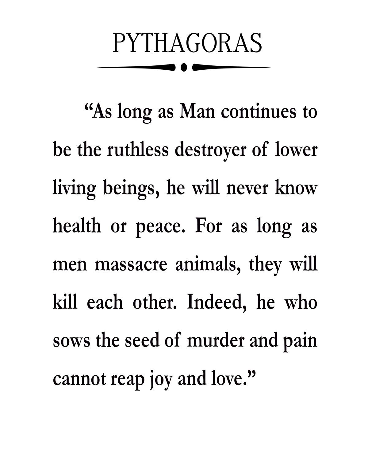 Pythagoras Vegetarian Quote