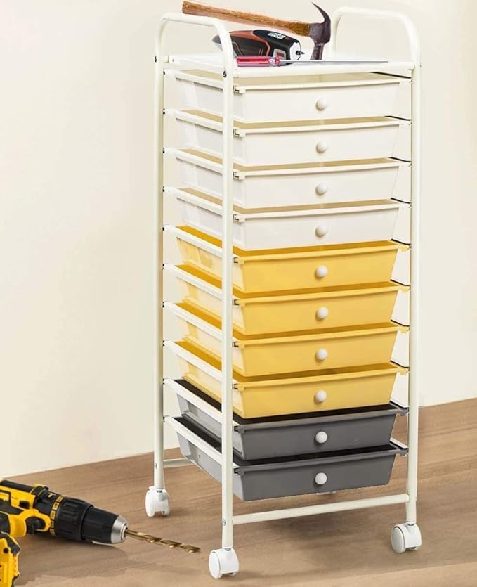 Amazon.com: Happygrill 10-Drawer Storage Cart, Utility Cart with ...