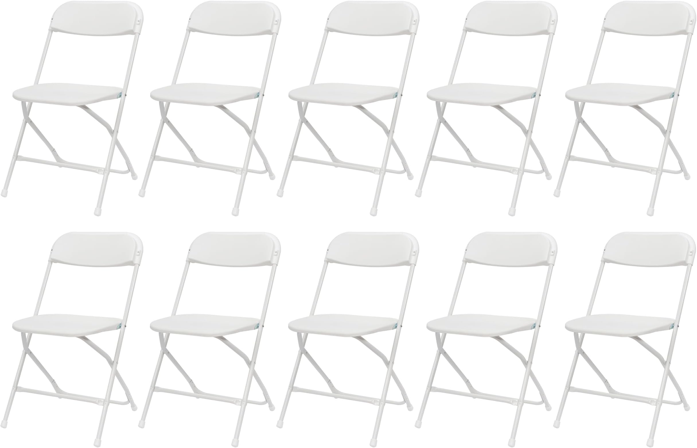 Amazon.com: susici 10 Pack White Plastic Folding Chairs for Outside ...