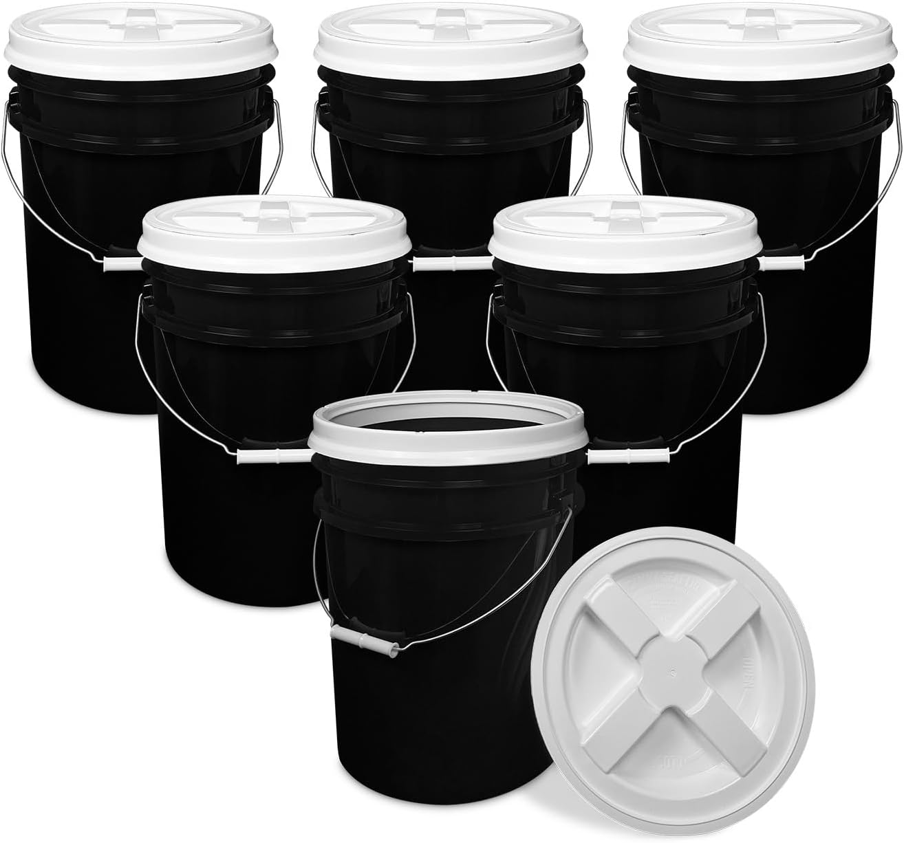Amazon.com: ePackageSupply 5 Gallon Black Bucket with Gamma Seal Screw ...