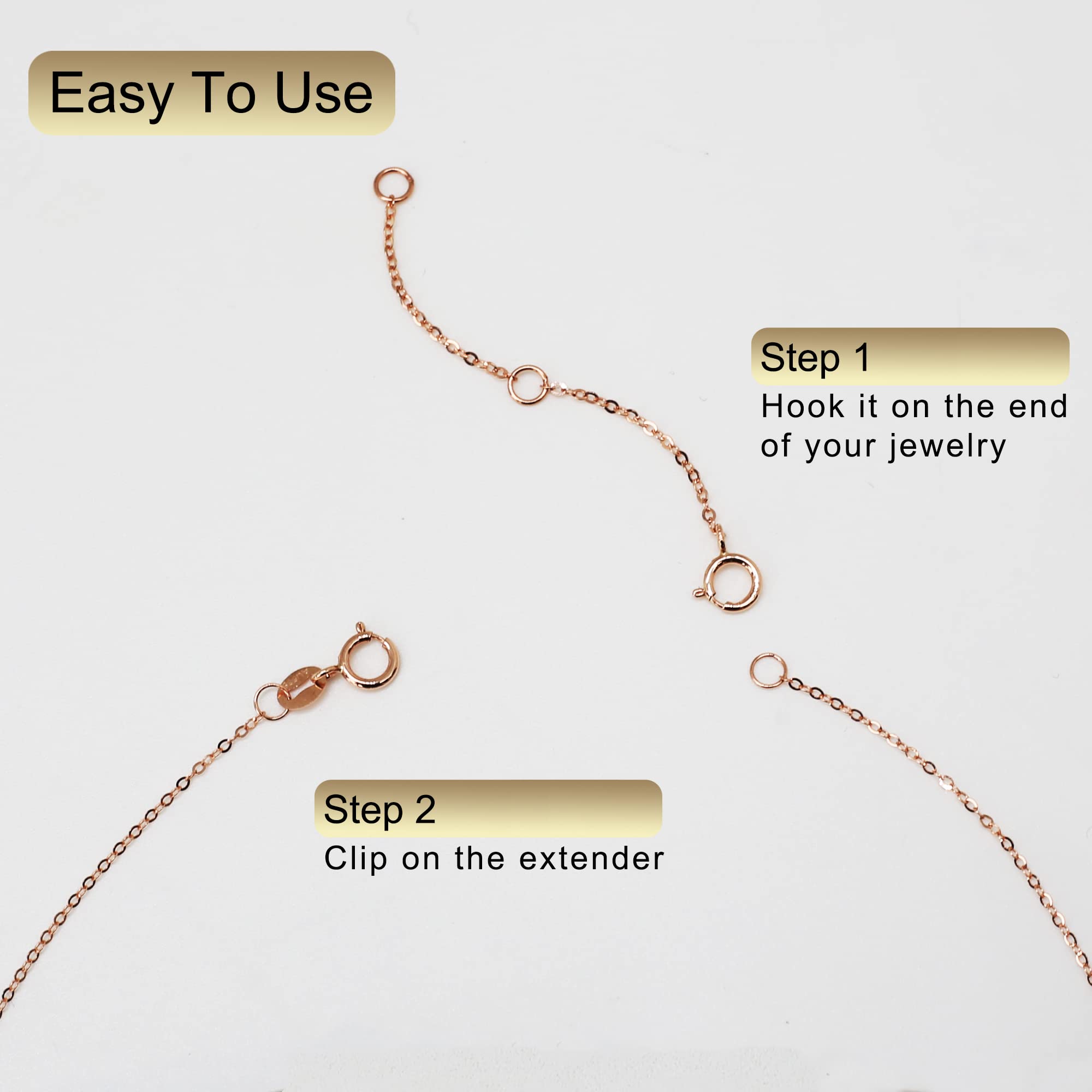 Gold Chain Extender 14k Gold Necklace Extender Chain - Adjustable ...