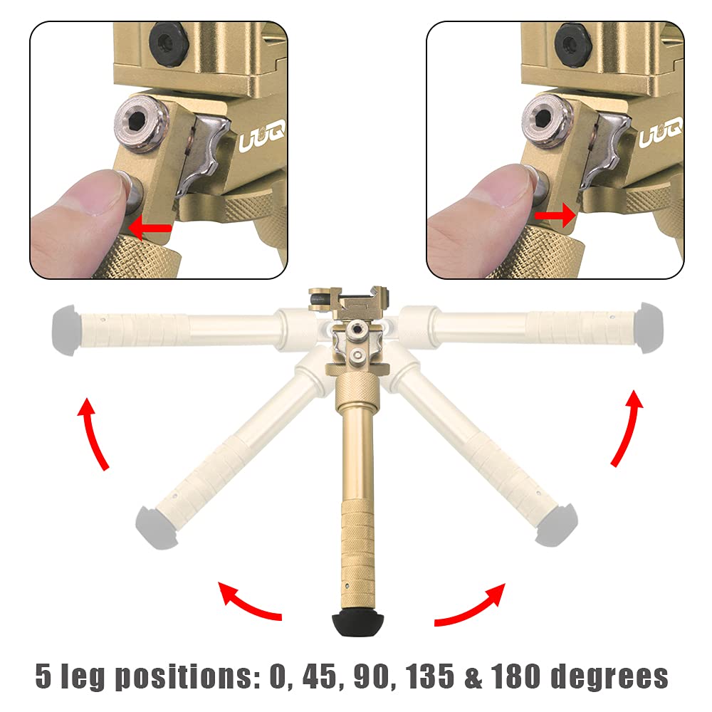 Snapklik.com : UUQ 6- 9Tactical Rifle Adjustable Bipod, CNC Quick ...