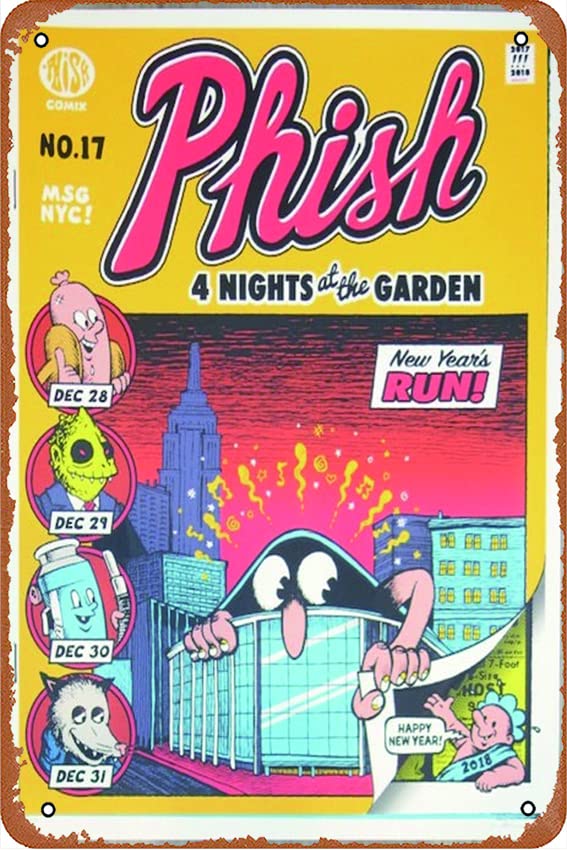 2017 Phish - NYC NYE Silkscreen Concert Poster Metal Tin Sign Vintage ...