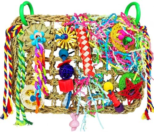Amazon.com : Hyamass Edible Bird Toys for Parrots - Seagrass Foraging ...