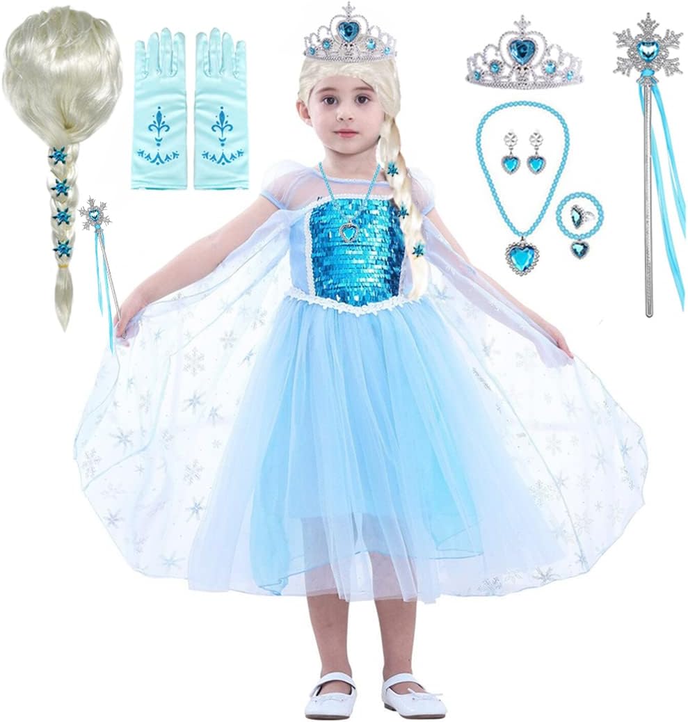 Amazon.com: Princess Elsa Dress Frozen Elsa Costume for Girls Elsa ...