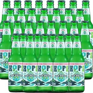 Amazon.com : H2OPS Sparkling Hop Water 32PK- Grapefruit, 0 Alcohol, 0 Calorie, (32 Pack Glass ...