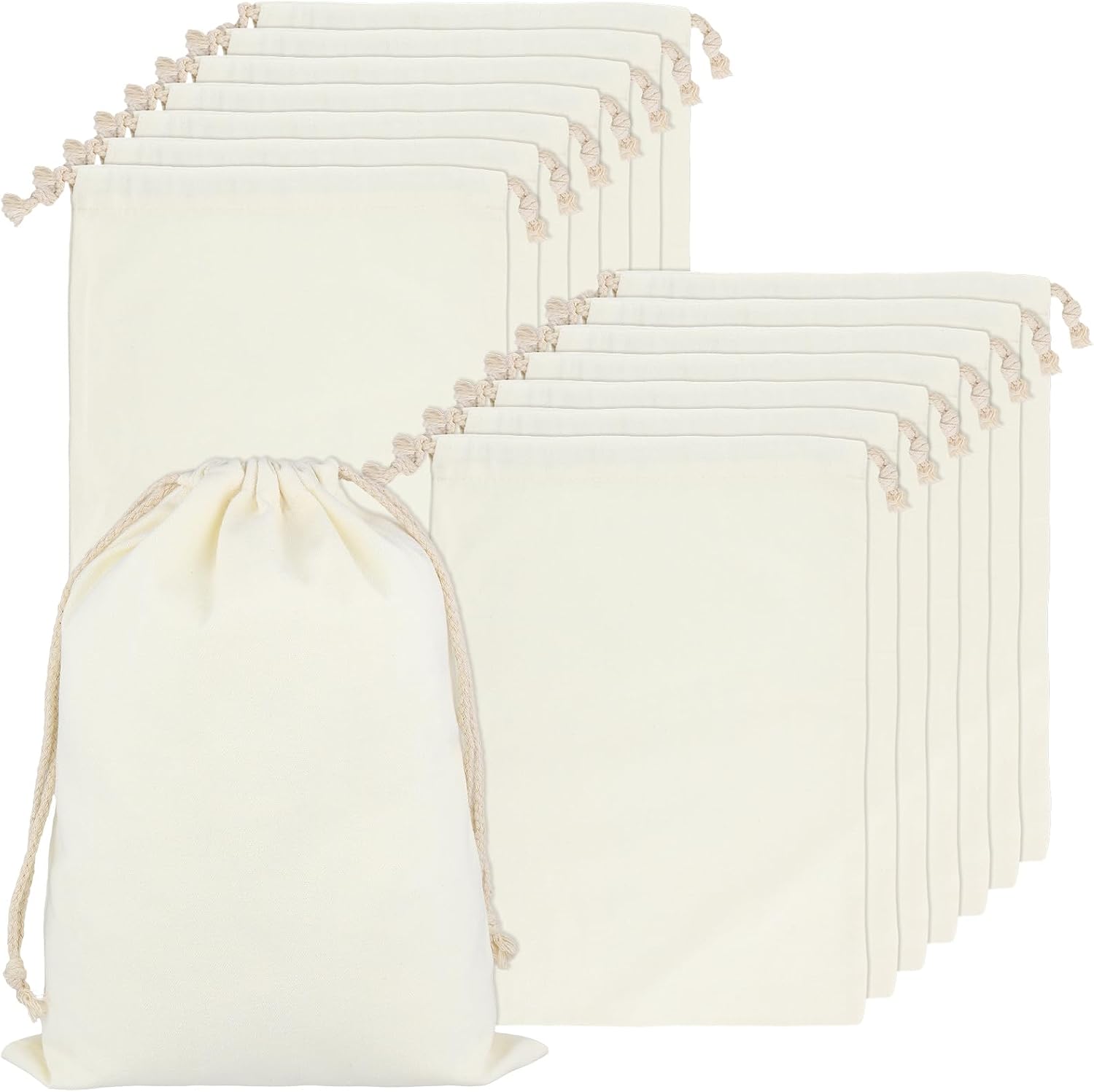 JEUIHAU 15 Pack 30 x 40 cm Large Cotton Drawstring Bag, Cotton Shoes ...