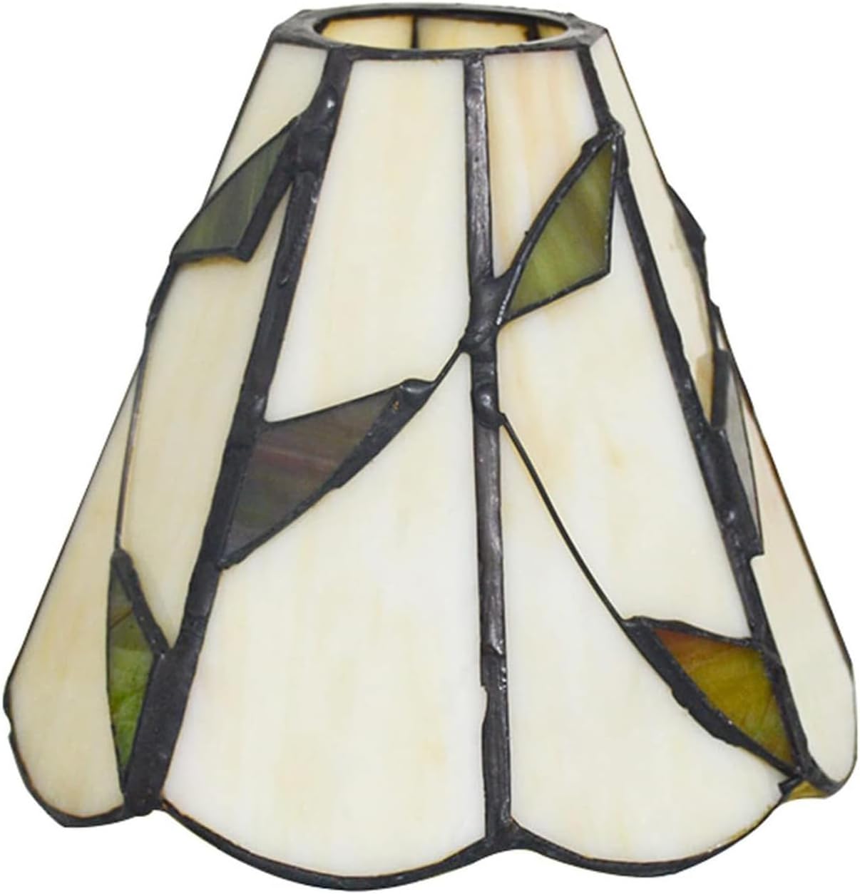 Fiunkes 6-Inch Tiffany Style Lampshade Replacement, Green Leaves ...