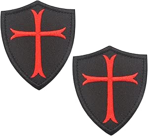 Amazon.com: 2 PCS Knights Templar Cross Patches, Knight Team Patches, The Crusaders Patches ...