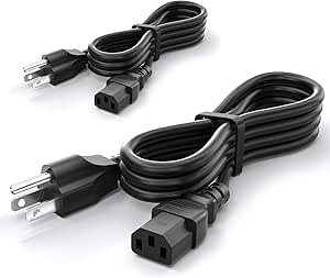 Amazon.com: (2 Pack) Varbmt 10FT IEC Power Cable, 3 Prong AC Power Cord ...
