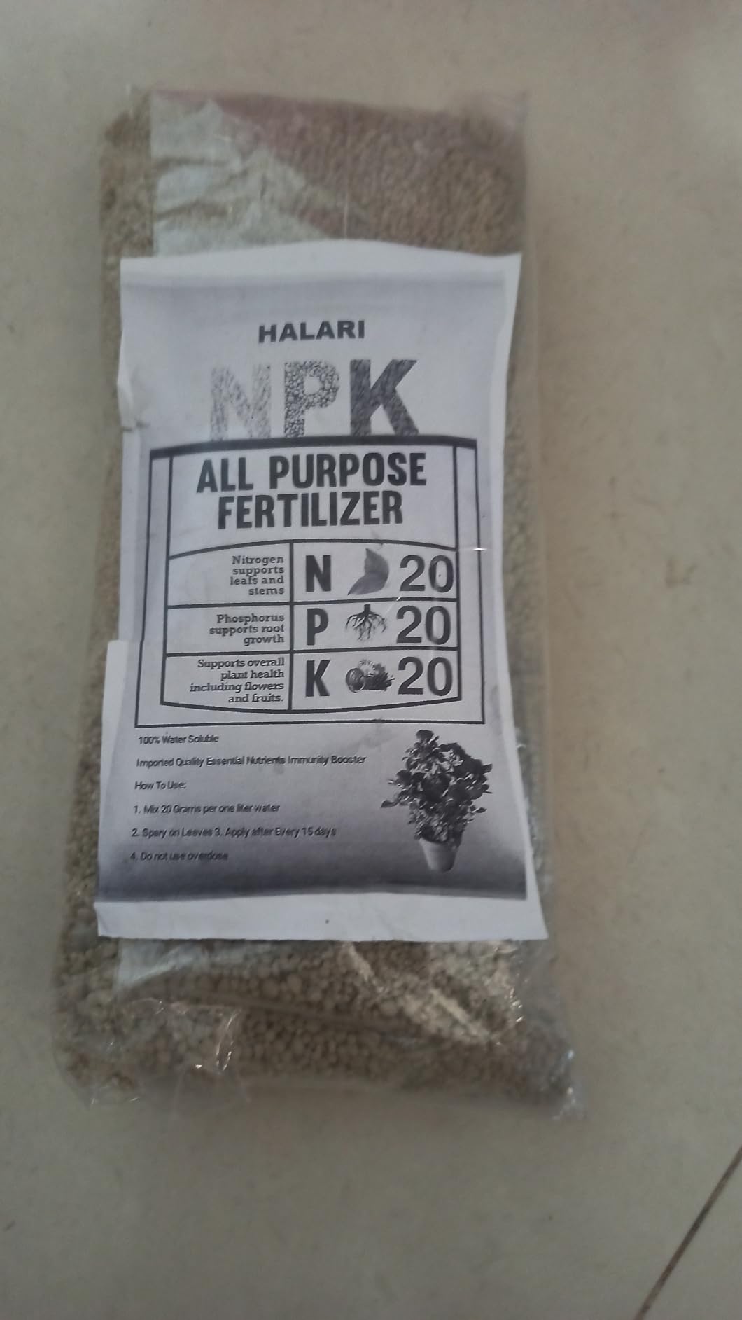 HALARI NPK 20 20 20 Fertilizer for All Garden and Pot Plants Complete ...